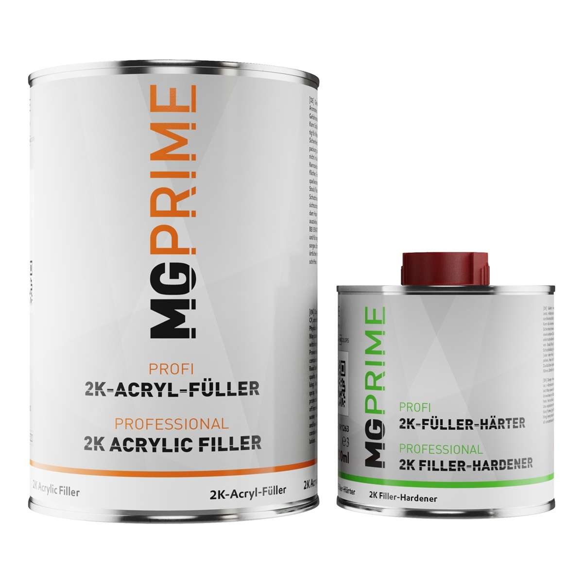2K High Solid Füller Set / Grundierung für Autolack weiß - 1,3 kg Epoxyfüller & Härter | MG PRIME